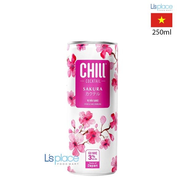 Chill Cocktail Sakura Vị Sake và vải – L's Place Foodmart