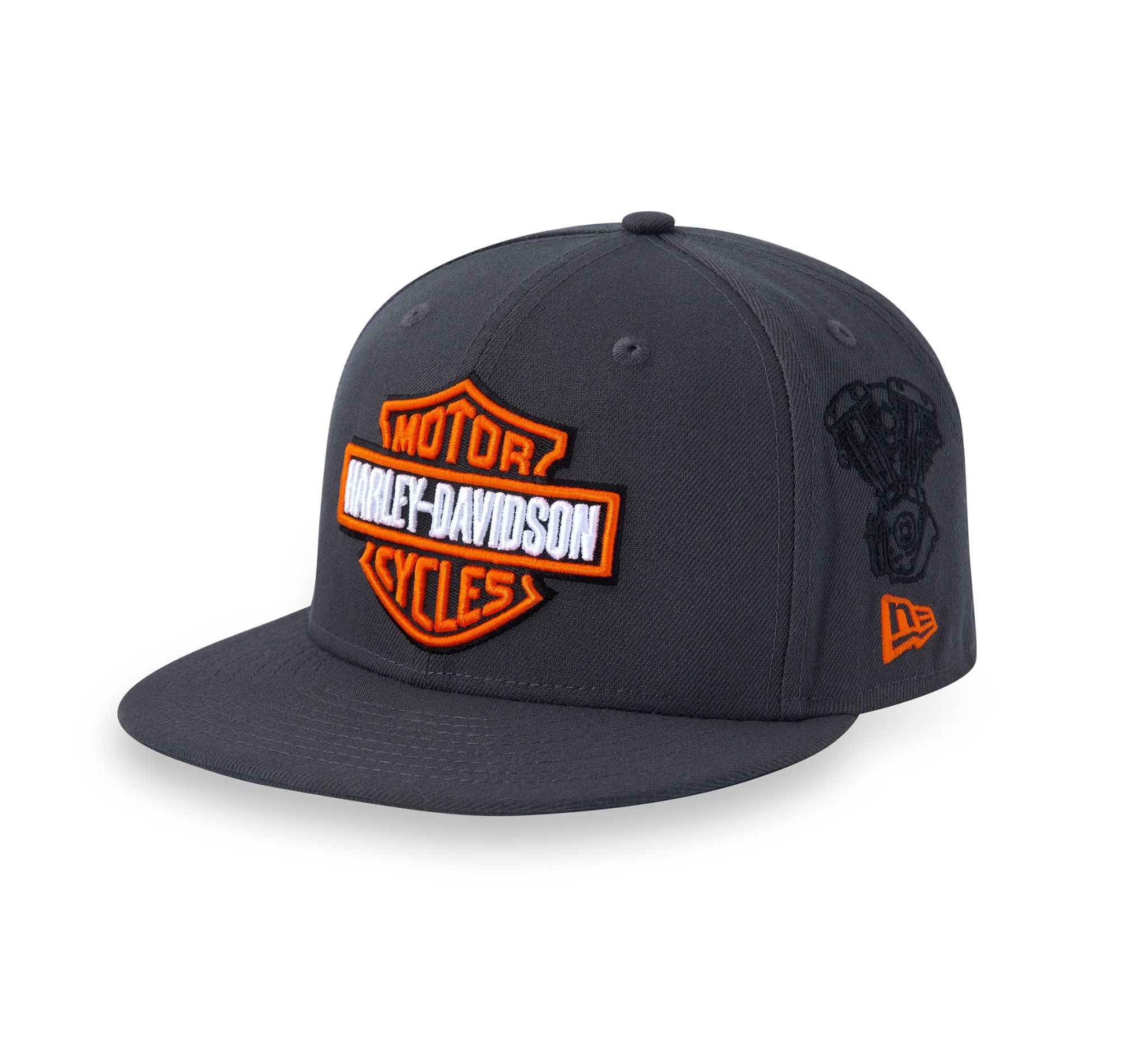 Mũ Snapback Harley-Davidson® V-Twin Engine 59FIFTY Blackened Pearl Cap ...
