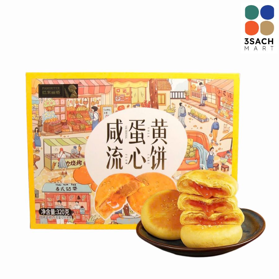 Bánh Nhân Lòng Đỏ Trứng Muối Pamiriter VPL (Hộp 320g) – 3Sach Mart