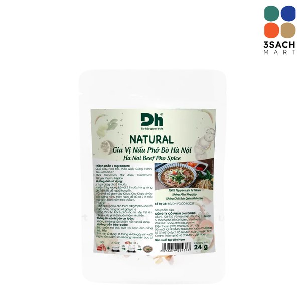 Gia Vị Nấu Phở Bò Hà Nội Natural DH Foods (Gói 24gr) – 3Sach Mart