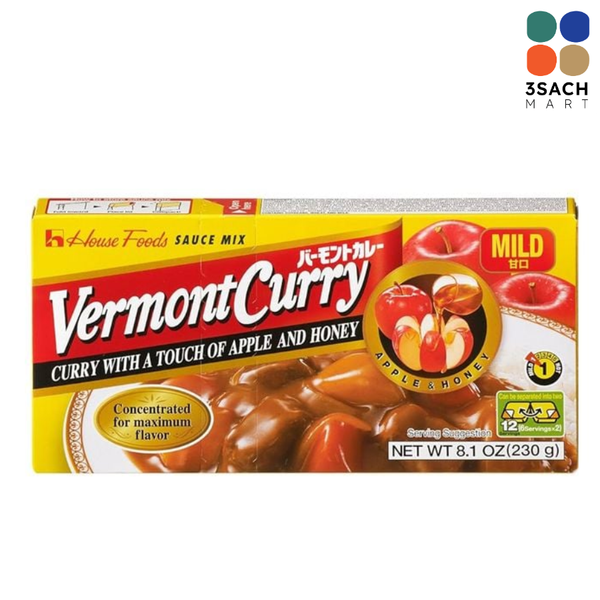 Viên Cà Ri Vermont Ngọt House Food (Hộp 230g) – 3Sach Mart