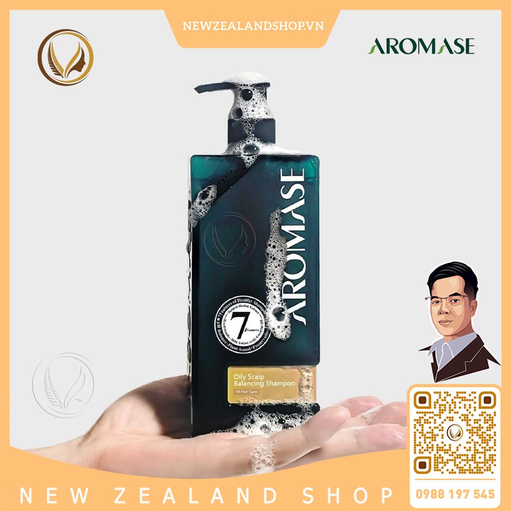 Dầu gội da đầu gàu, tóc bết AROMASE Oily Scalp Balancing Shampoo 90ml