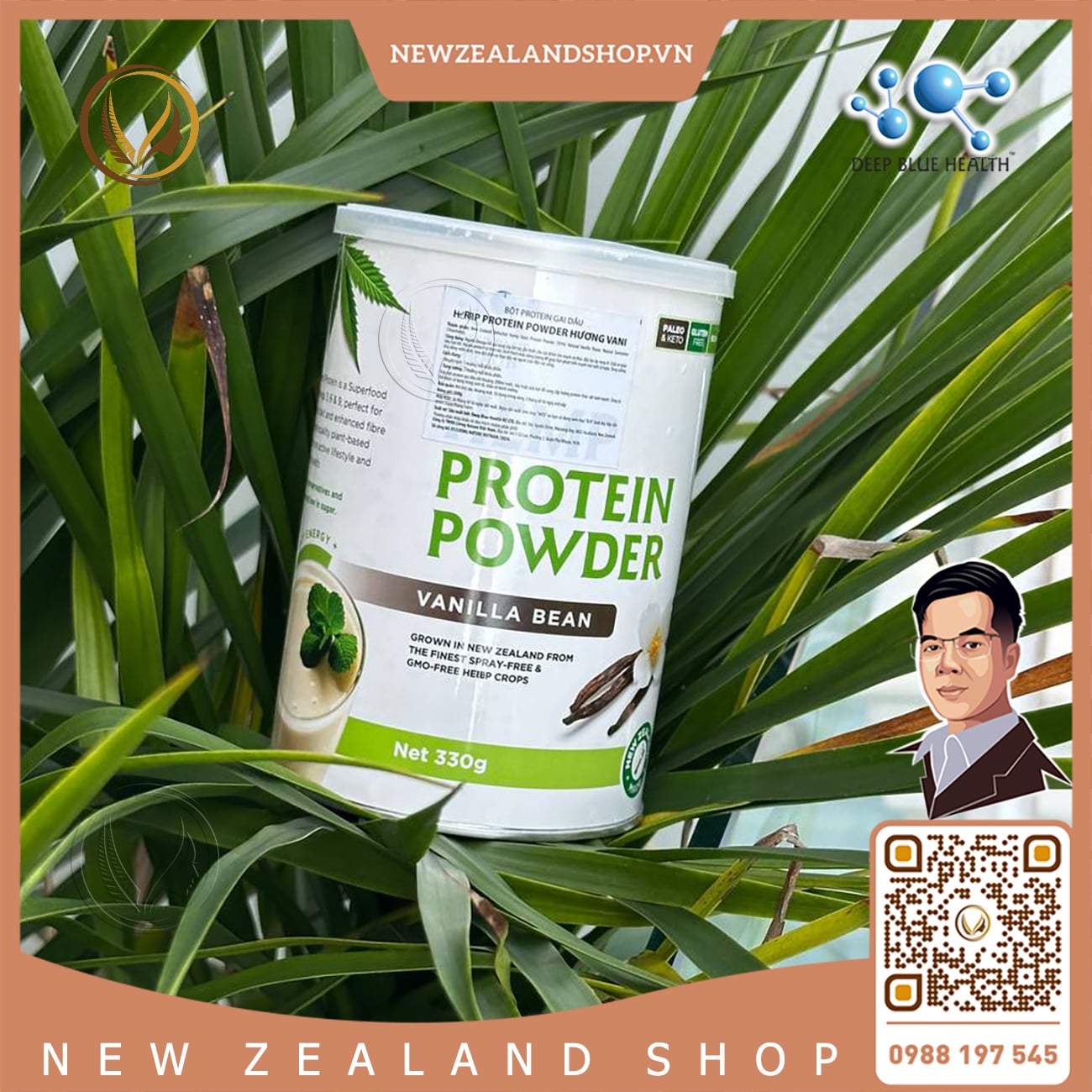 Bột đạm cây gai dầu Deep Blue Health Hemp Protein Powder 330g