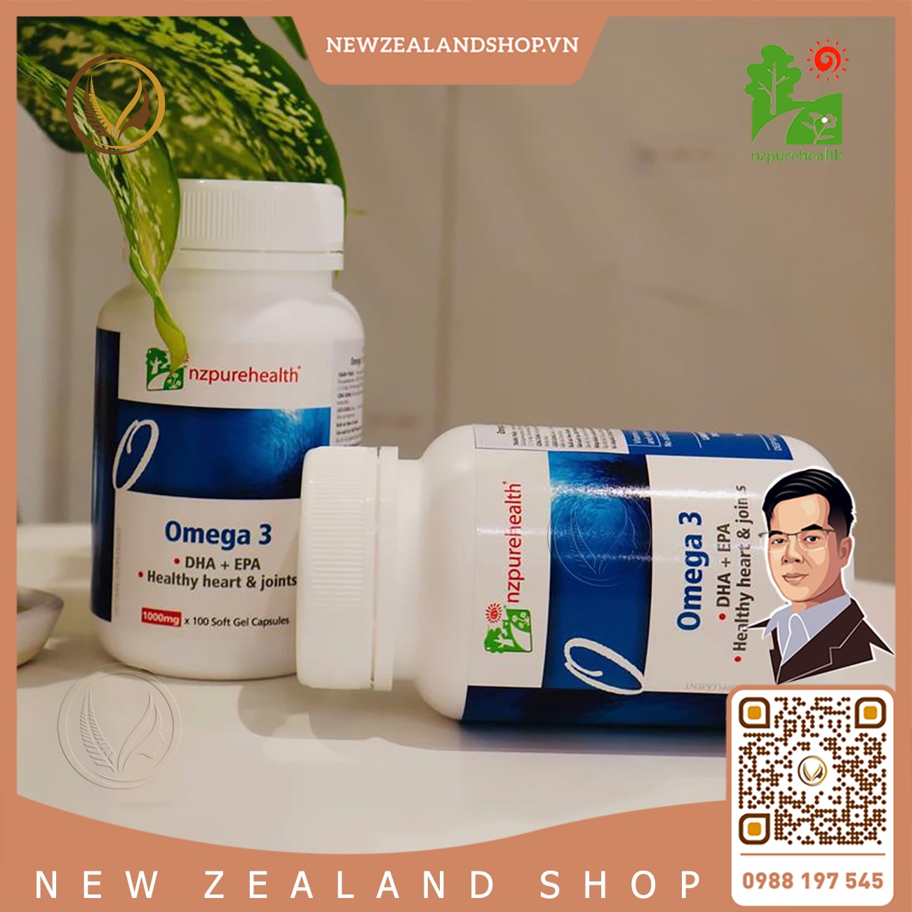 Viên uống dầu cá Omega 3 NZPurehealth Omega 3 100 viên