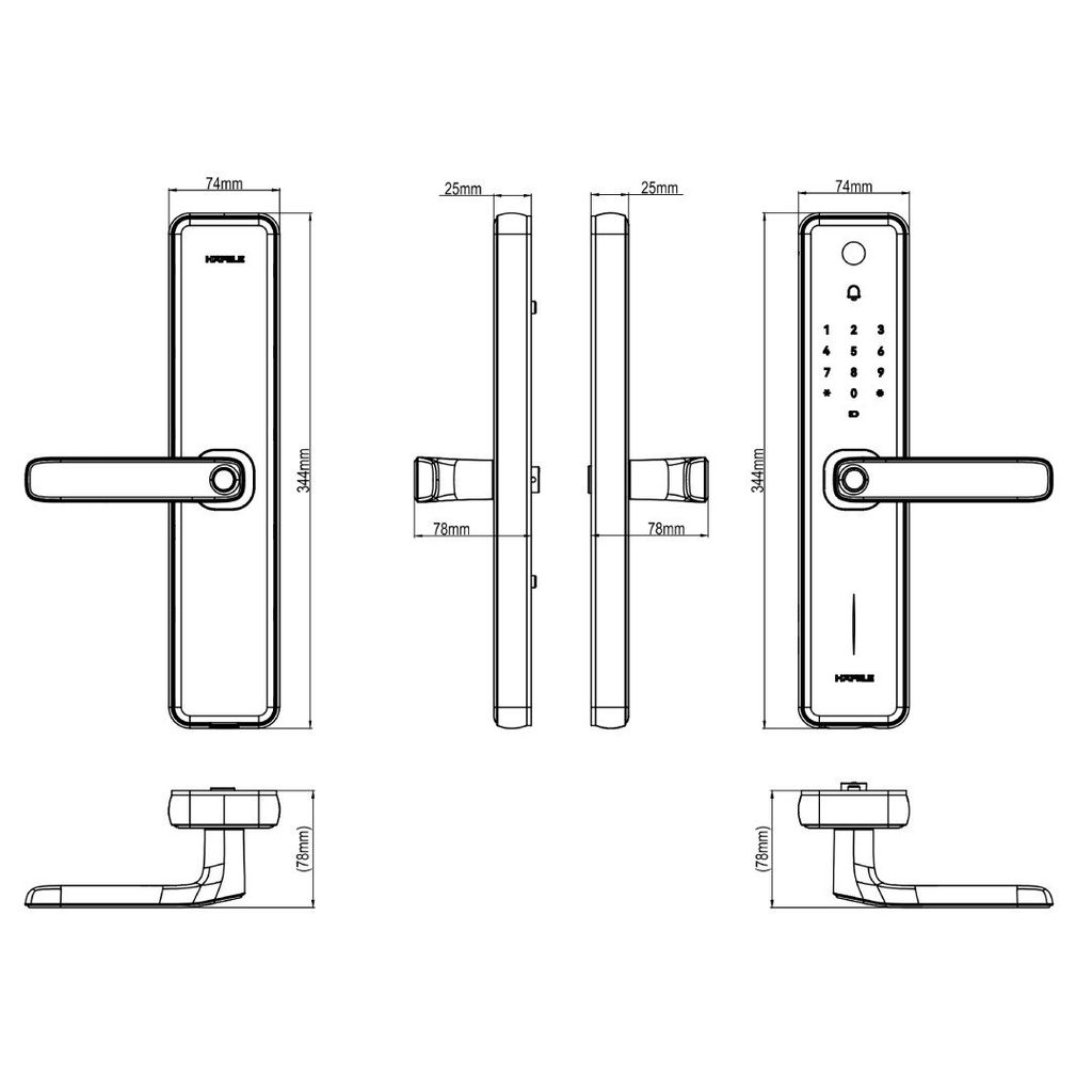 Khoá điện tử Hafele ZENITH - ML2501W 499.21.225 - Chính hãng
