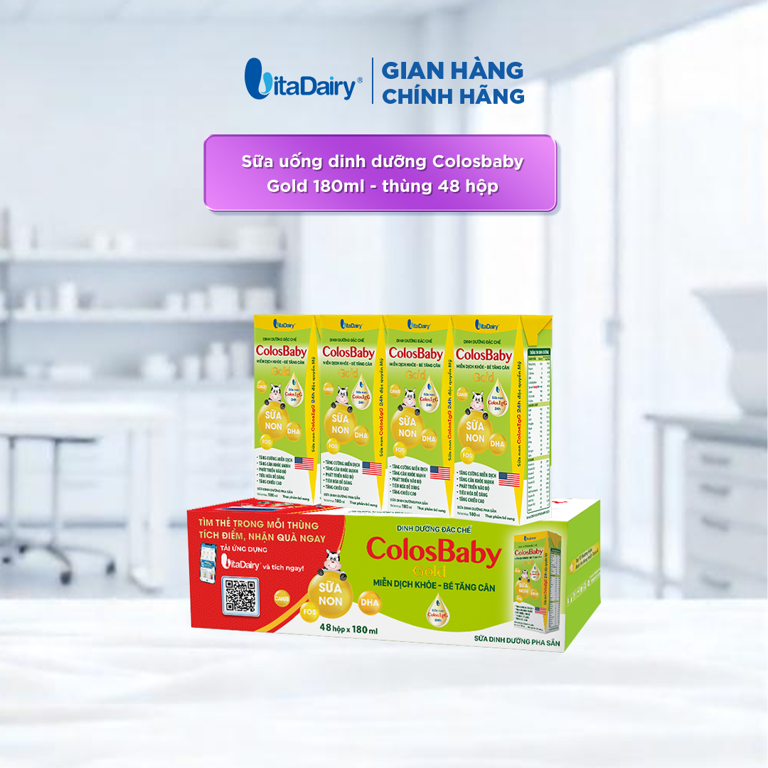 Sữa uống dinh dưỡng Colosbaby Gold 180ml - thùng 48 hộp - VitaDairy ...