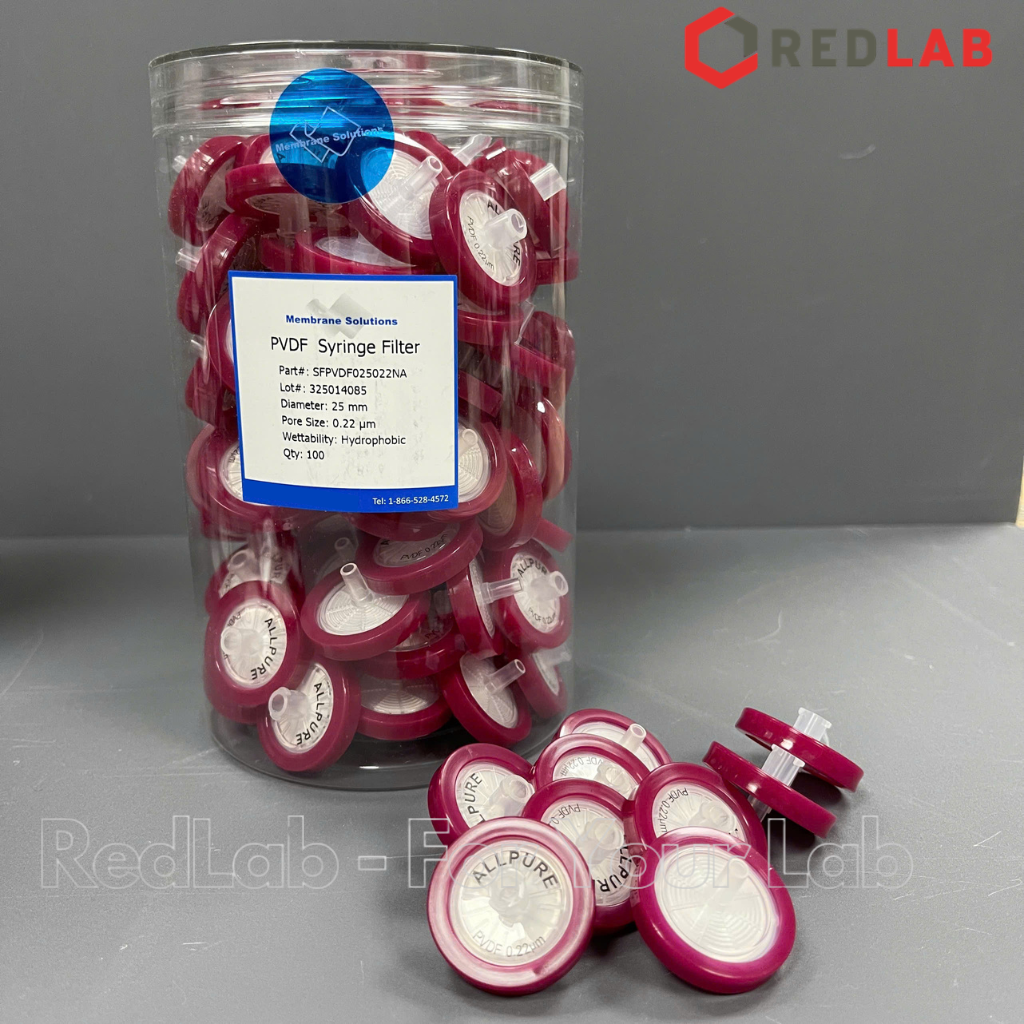 Đầu lọc sắc ký PVDF kị nước MEMBRANE SOLUTIONS 25mm lỗ lọc 0.22um ...