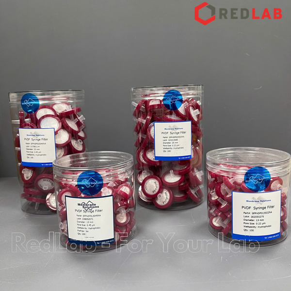 Đầu lọc sắc ký PVDF kị nước MEMBRANE SOLUTIONS 25mm lỗ lọc 0.22um ...