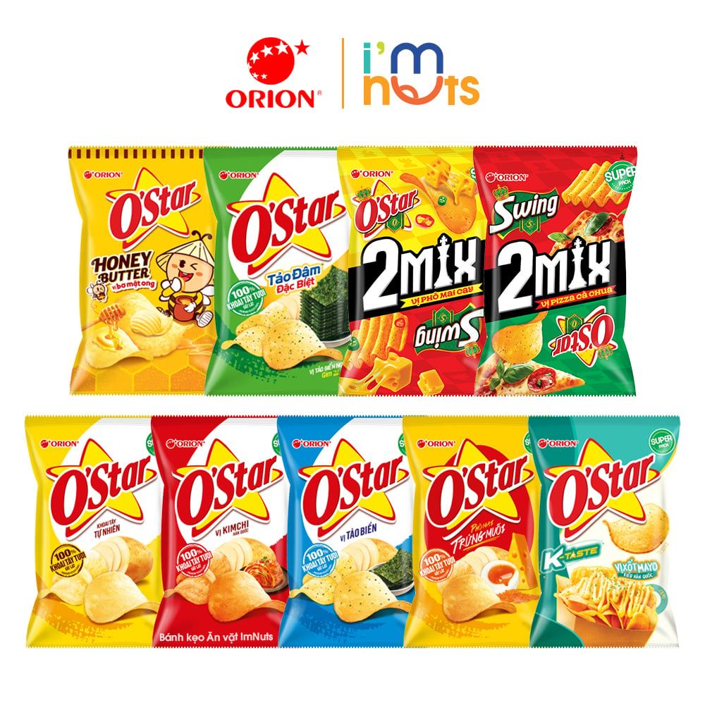 Bánh Snack khoai tây Ostar Orion đủ vị gói nhỏ và gói lớn – Bánh kẹo Ăn ...