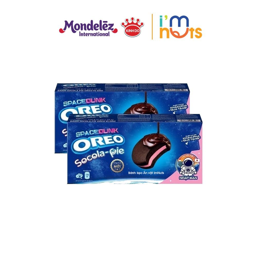 Bánh Oreo Pie Socola và Dâu hộp 168g – Bánh kẹo Ăn vặt ImNuts