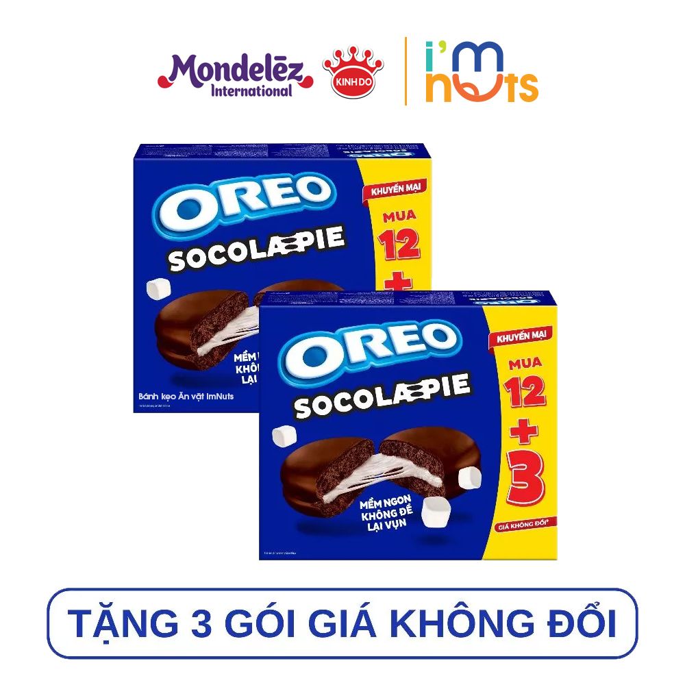 Bánh Oreo Pie Socola và Dâu hộp 168g – Bánh kẹo Ăn vặt ImNuts