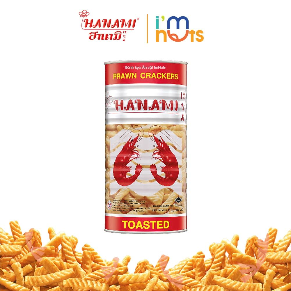 Snack Tôm Hanami Thái Lan Đủ Vị Hộp Thiếc 110g – Bánh Kẹo ImNuts
