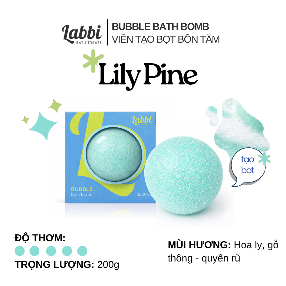 LILY PINE [Labbi] Bubble Bath bomb / Viên tạo bọt bồn tắm dưỡng da ...