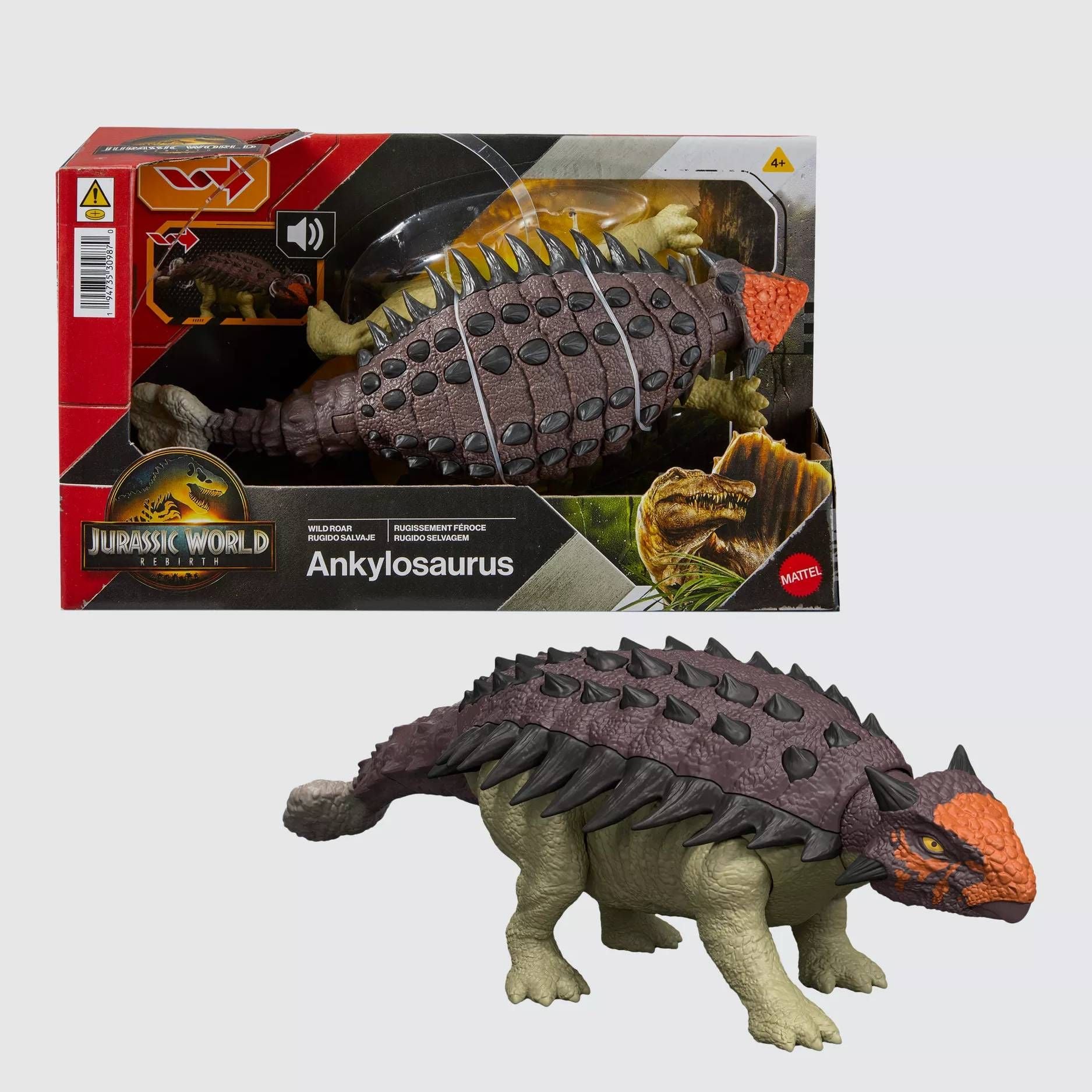 Khủng long JGB90 Jurassic World Rebirth Wild Roar Ankylosaurus Dinosau ...