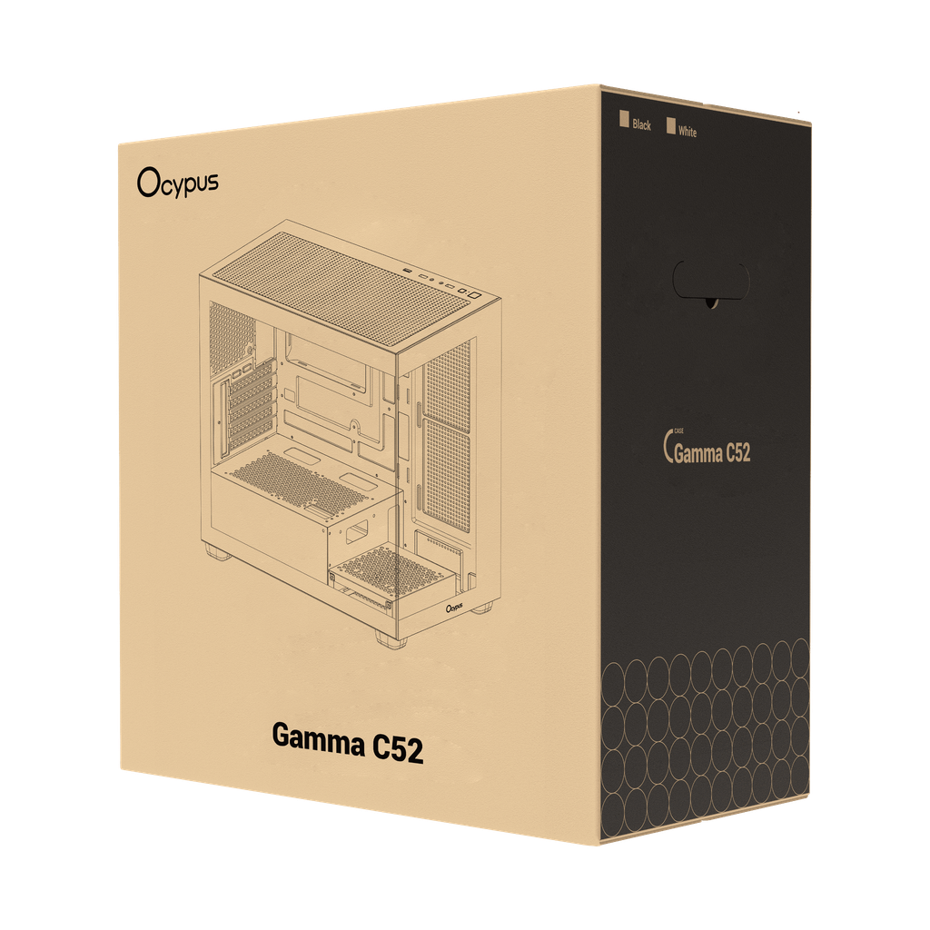 Vỏ Case Ocypus Gamma C52 ARGB - BLACK (Sẵn 3 Fan ARGB)