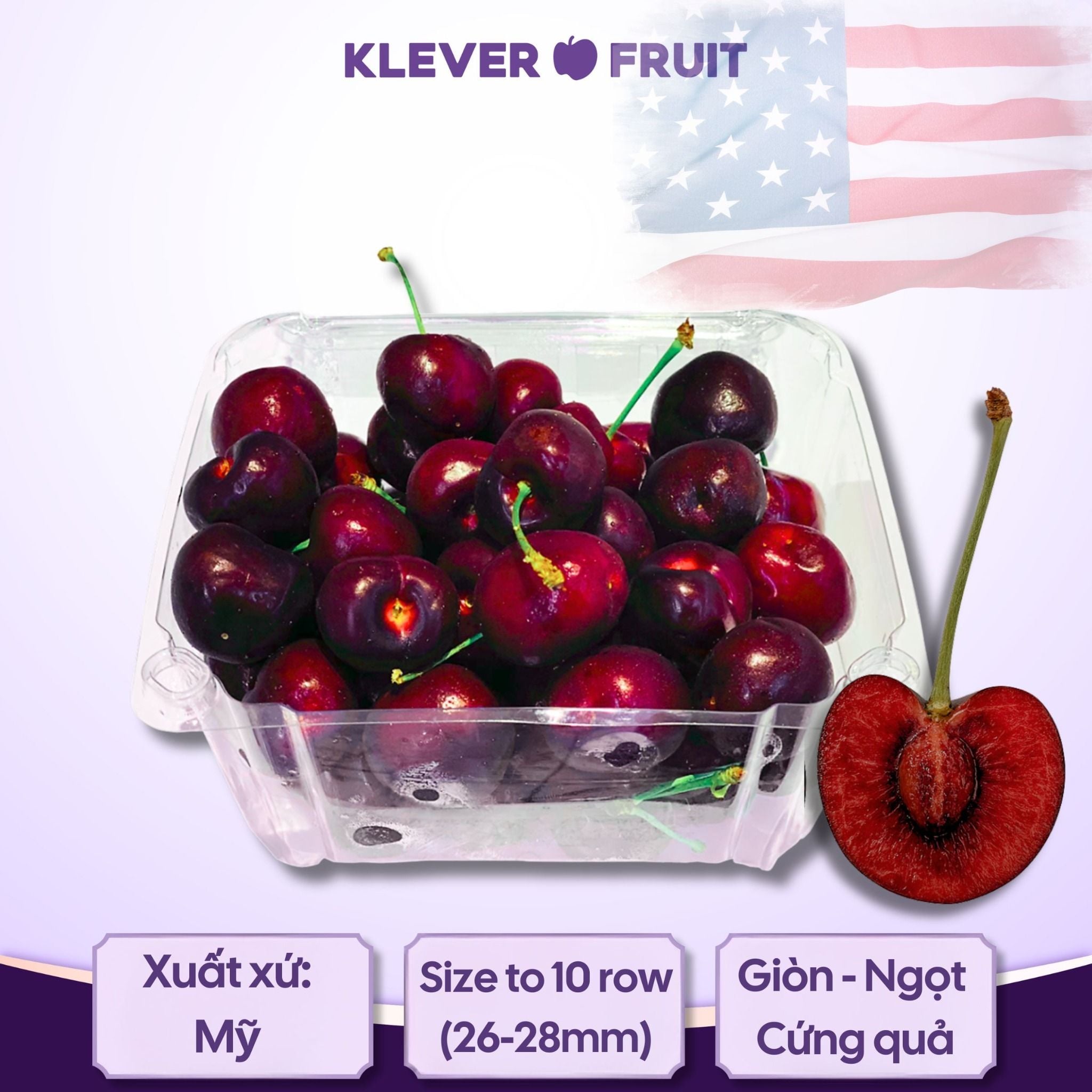 Cherry Đỏ Mỹ Size 10 Row - USA Cherry – Trái Cây Nhập Khẩu Cao Cấp