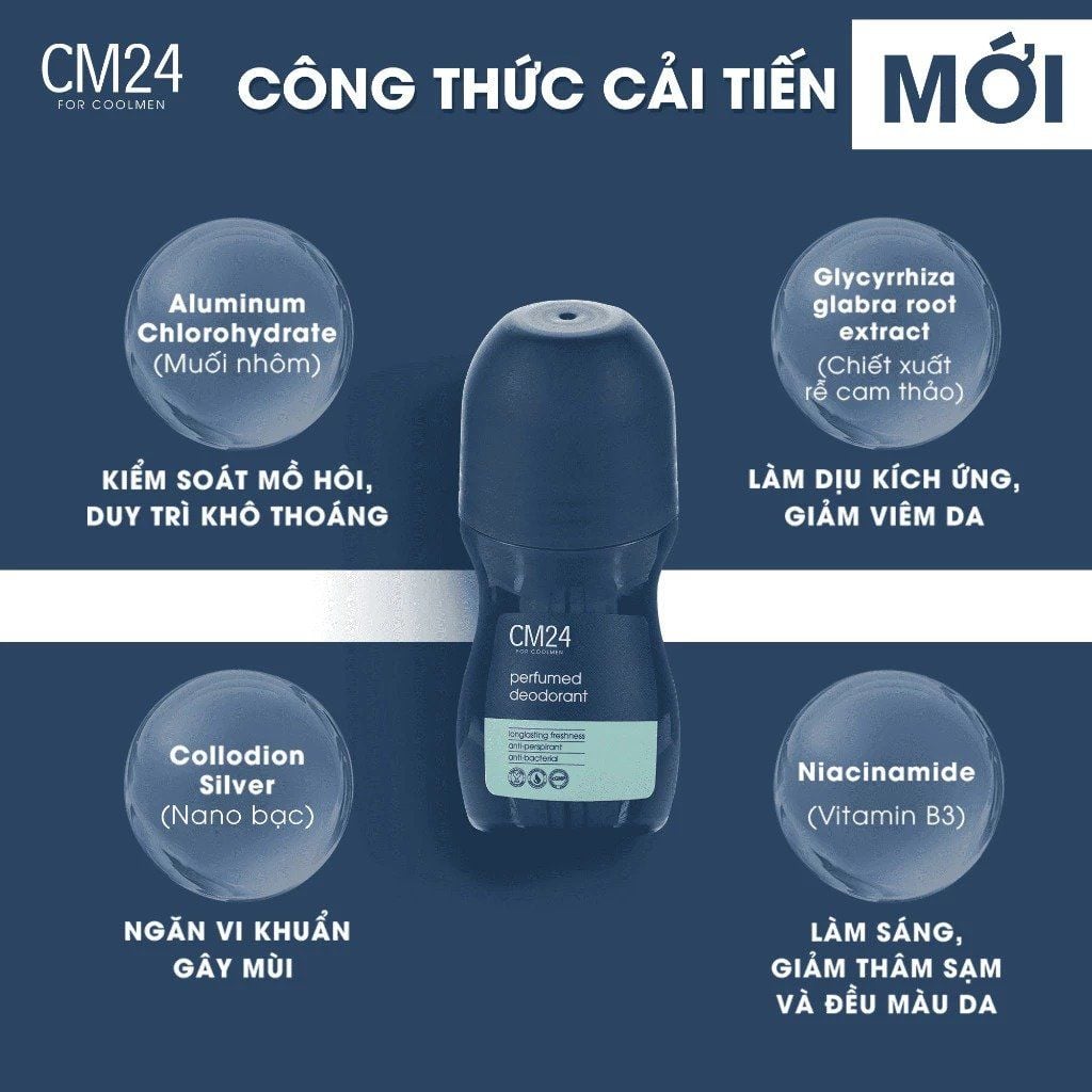 CM24 for Coolmen Lăn Khử Mùi Nam 50gCM24 for Coolmen Lăn Khử Mùi Nam ...