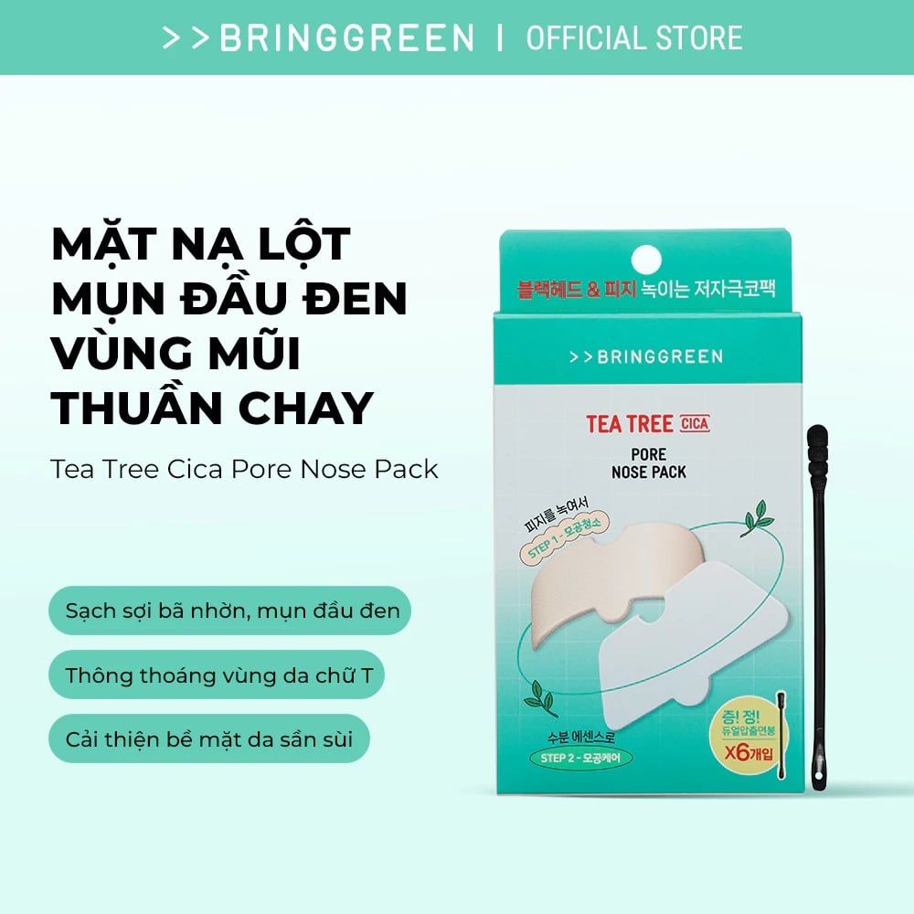 Bring Green Bộ sản phẩm mặt nạ mũi Tea Tree Cica Pore Nose PackBring ...