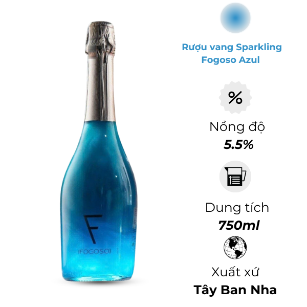Rượu vang Sparkling Fogoso Azul 750 ml 5.5% – Thế Giới Soju