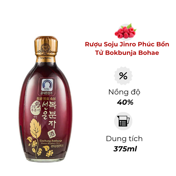 Rượu Soju Jinro Phúc Bồn Tử Bokbunja Bohae – Thế Giới Soju