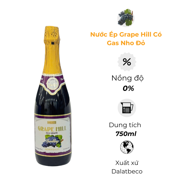 Nước Ép Grape Hill Có Gas Nho Đỏ - Chai 750ml 0% – Cỏ Sáu Lá Specialty