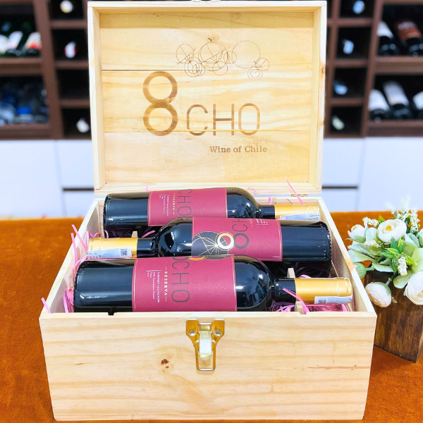 HQ Gỗ 6 chai rượu vang đỏ 8CHO Cabernet Sauvignon Reserva – Cỏ Sáu Lá ...