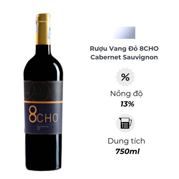 Rượu vang đỏ 8CHO Cabernet Sauvignon Merlot 13% 750ml – Cỏ Sáu Lá Specialty