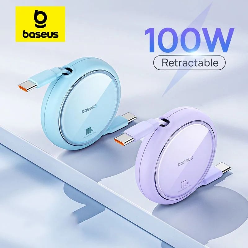 Cáp Sạc Nhanh C to C Rút Gọn Baseus Free2Draw Mini Retractable 100W ...