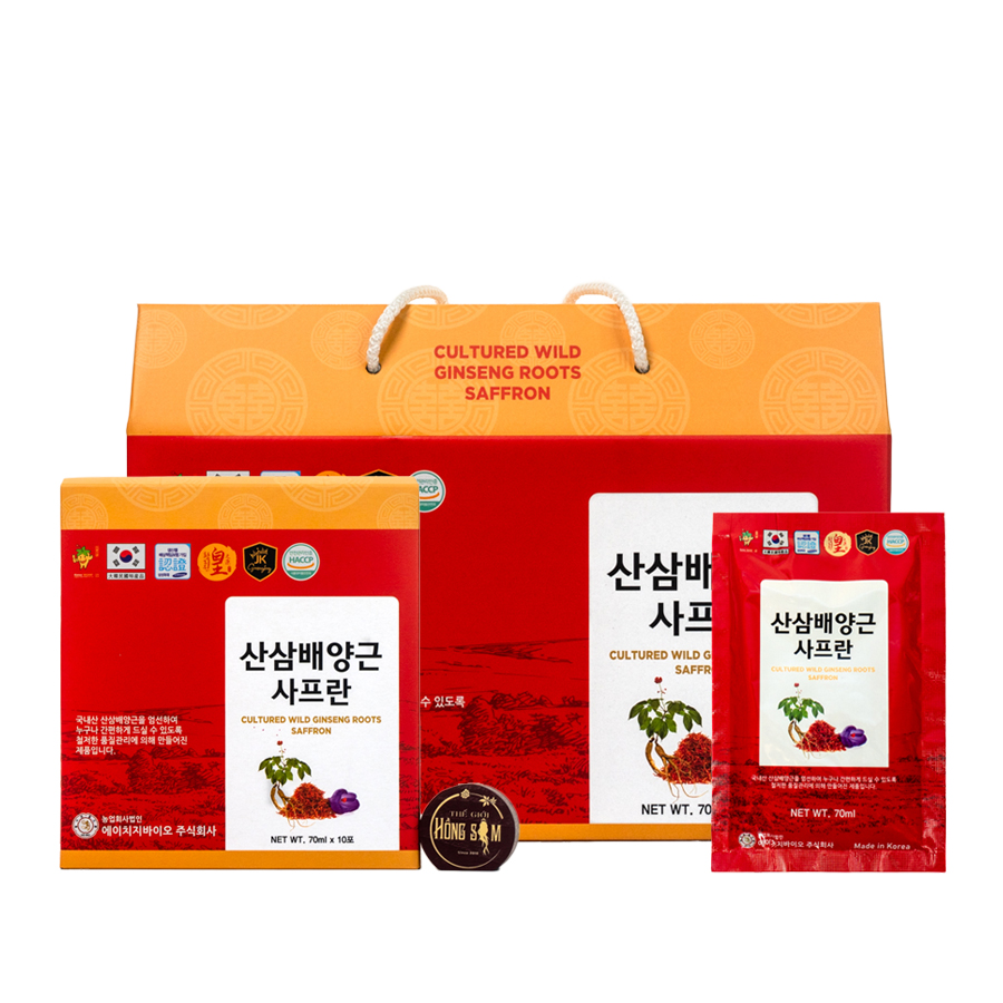 Nước Hồng Sâm Núi Saffron HG Bio Hộp 70ml x 20 Gói