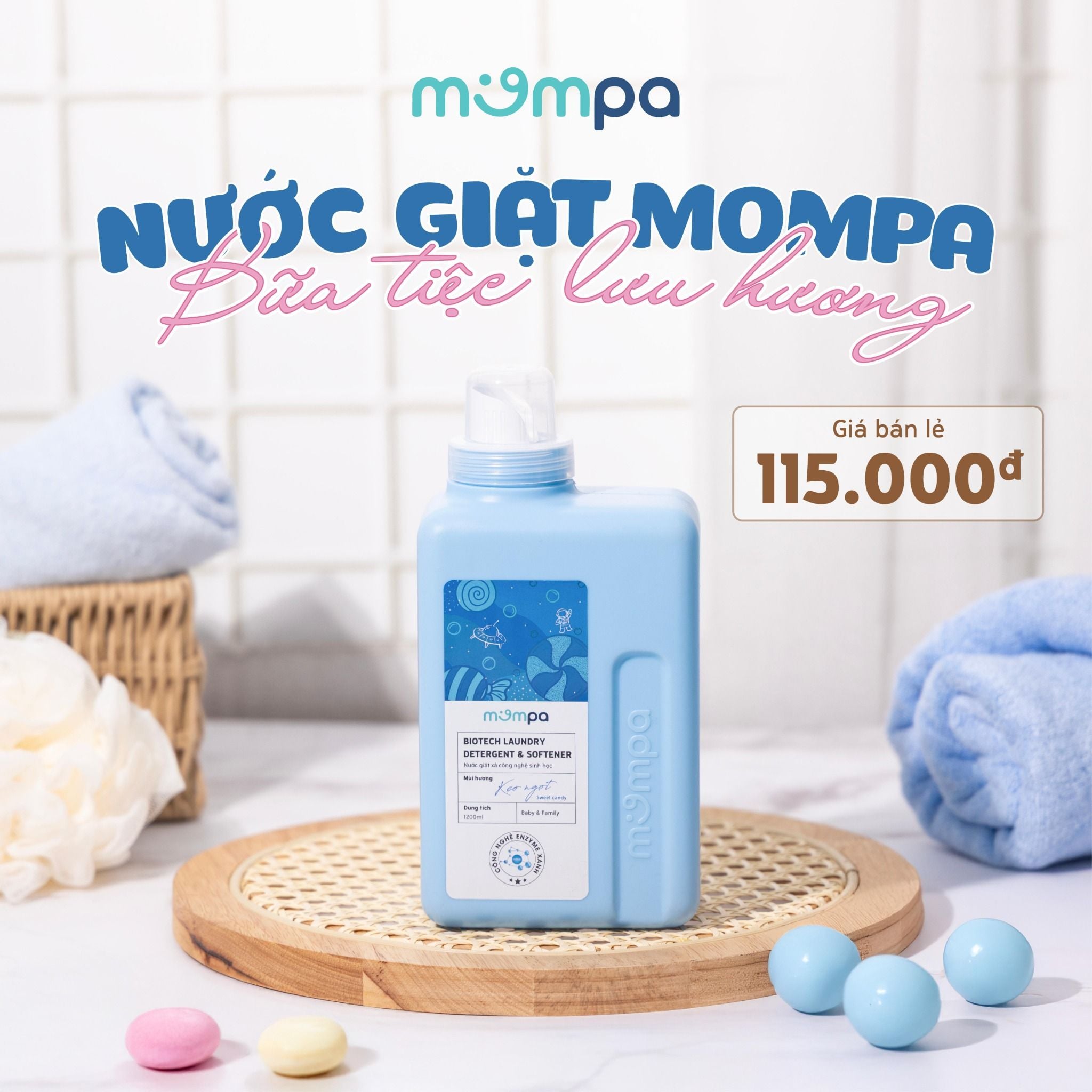 Nước giặt MOMPA phiên bán 1,2 lít - mompa