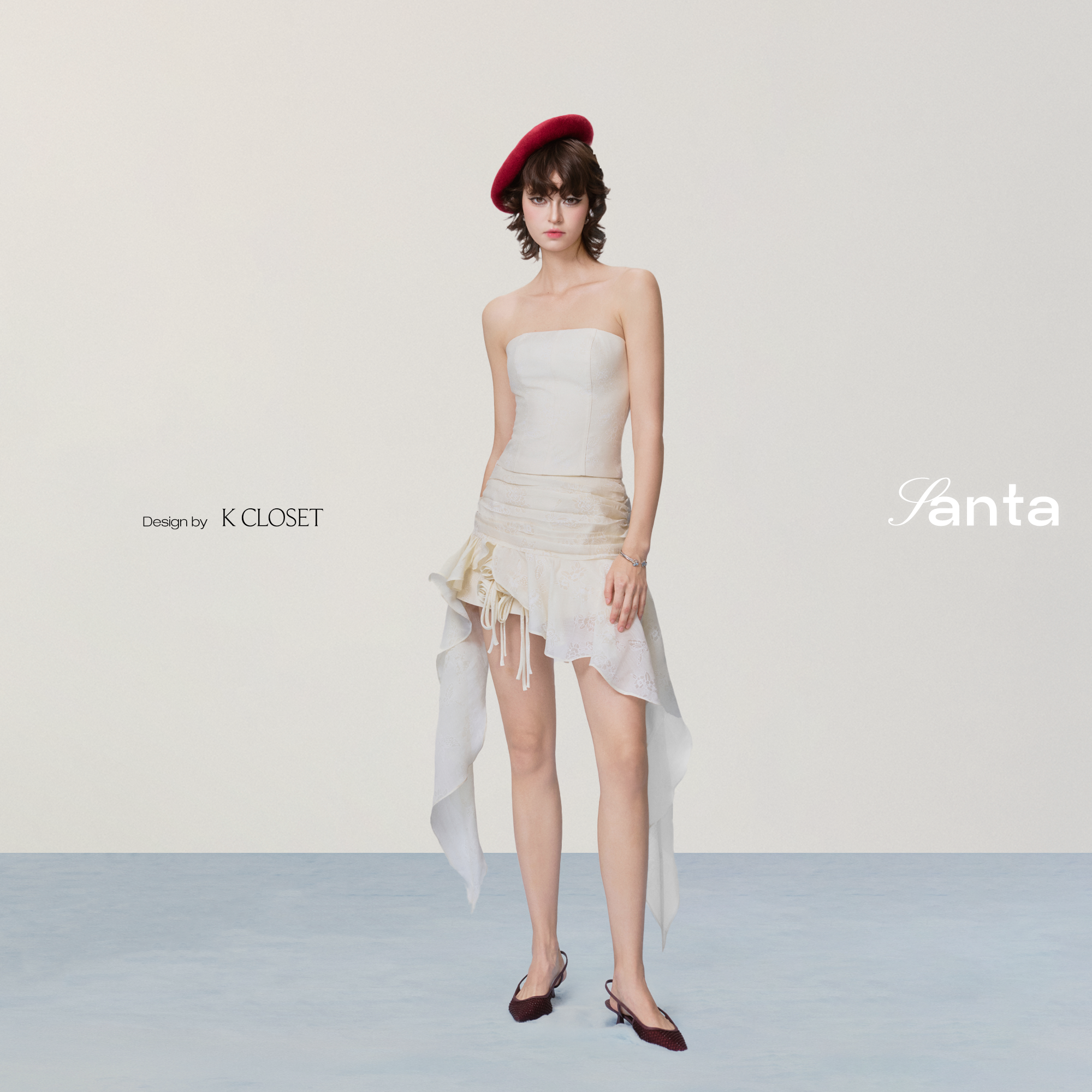 K Closet 2-Piece Strapless Top & Ruffled Tiered Skirt Set – K CLOSET