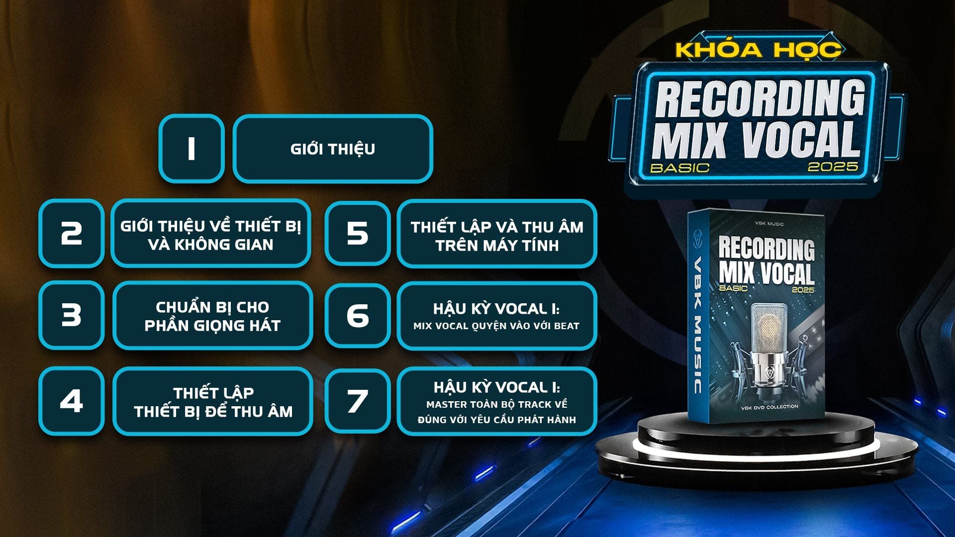 KHÓA HỌC VIDEO BÀI GIẢNG BASIC RECORDING & MIX VOCAL 2025 – vbkmusic