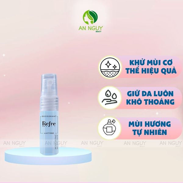 Xịt Khử Mùi Refre Lactone Deodorant Hương Thơm Tự Nhiên 6mlXịt Khử Mùi ...
