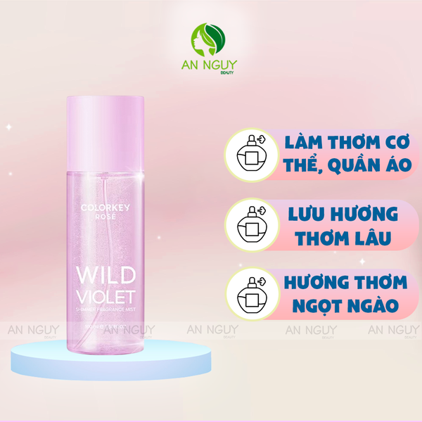 Xịt Thơm Colorkey Rosé Shimmer Fragrance Mist 100mlXịt Thơm Colorkey ...