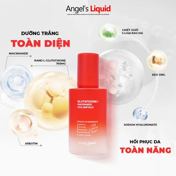 Serum Dưỡng Trắng Angel’s Liquid Glutathione Plus Niacinamide Cica Kiểm ...
