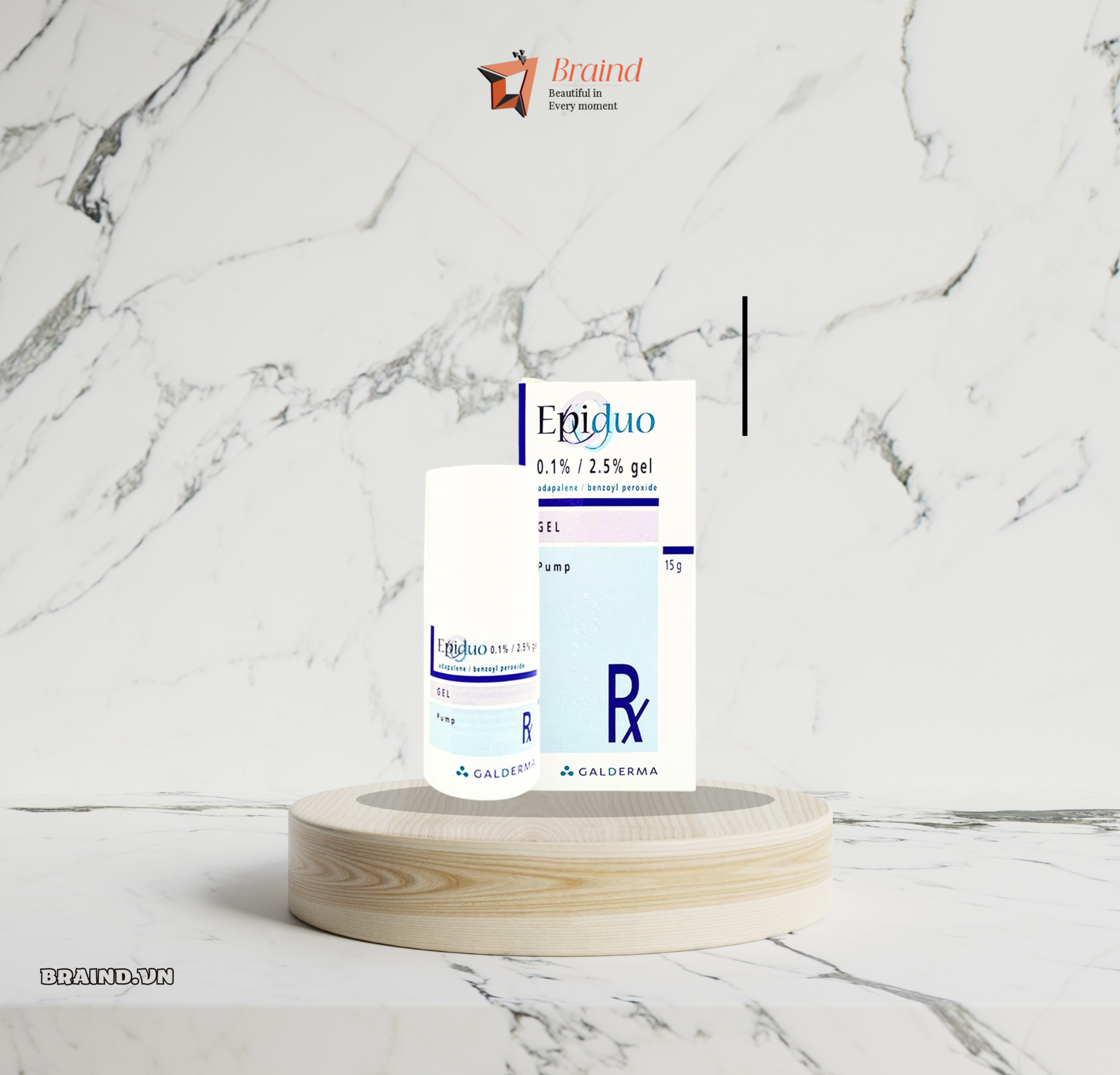 Gel Trị Mụn Epiduo 2.5% - Chấm mụn Epiduo 15g– Braind