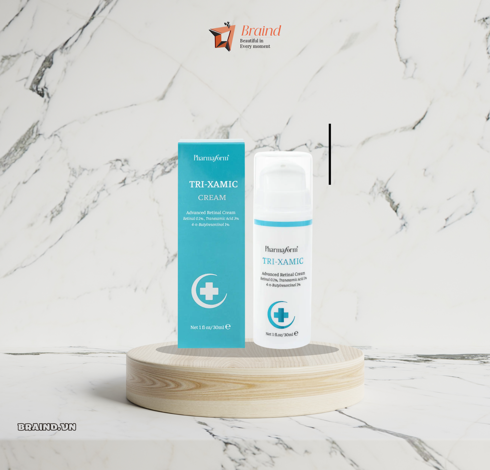 Pharmaform Tri - Xamic cream cải thiện nám, th mụn 30g– Braind