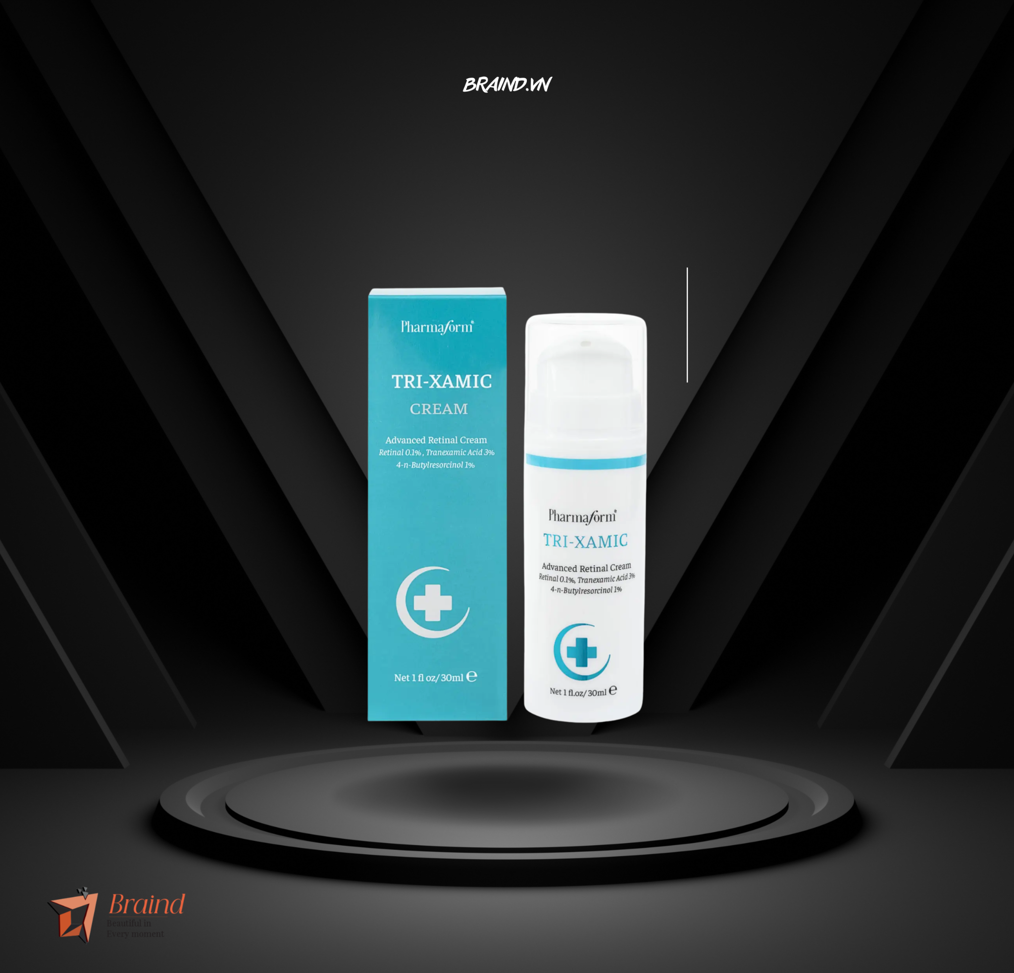 Pharmaform Tri - Xamic cream cải thiện nám, th mụn 30g– Braind