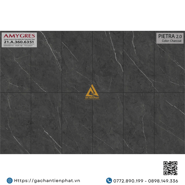 Gạch Ốp WC 30x60 AMYGRES 21.A.360.6351 PIEATRA 2.0 Matt Mịn 6351 An ...