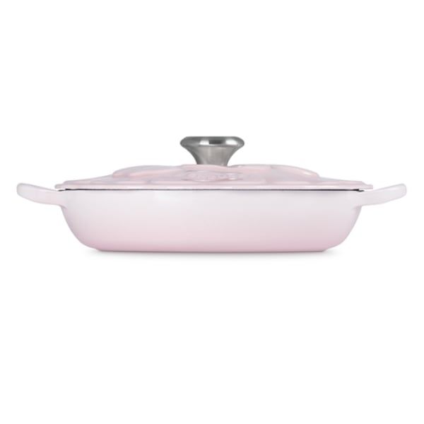 Chảo gang Le Creuset Petal Braiser có nắp 26cm màu hồng