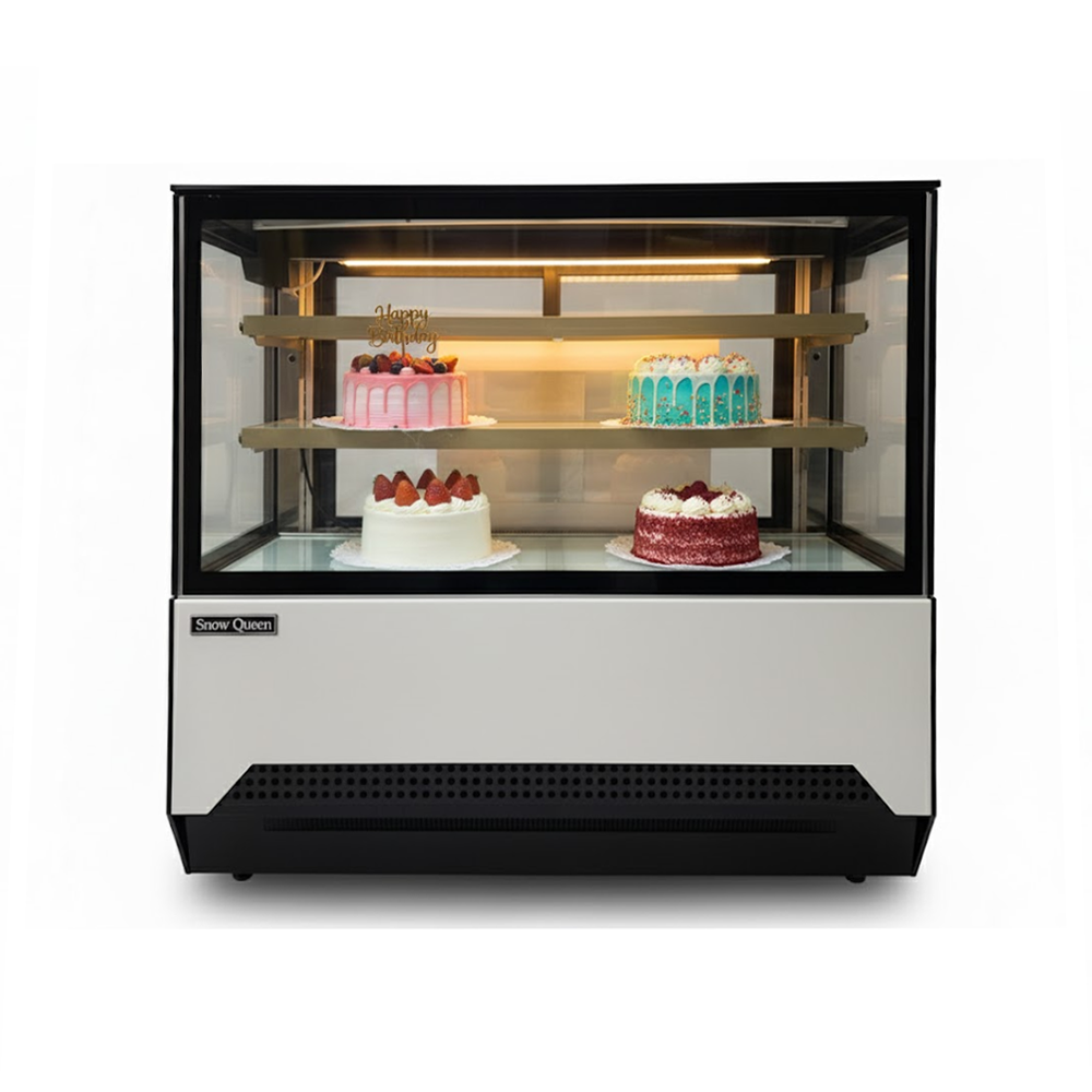 Tủ bánh kem mini để bàn kính vuông 90cm – Bếp Toàn Cầu