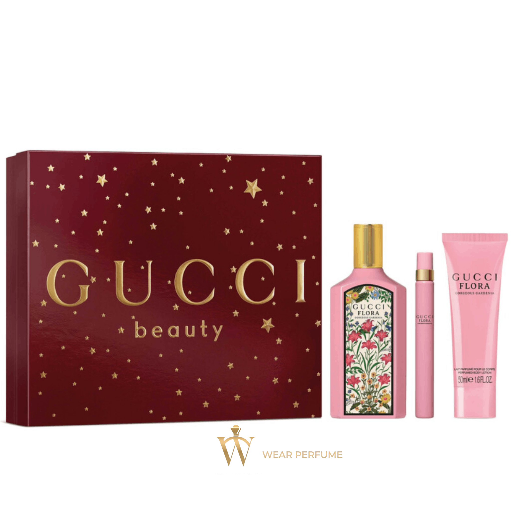 Gift Set Gucci Flora Gorgeous Gardenia Eau de Parfum 3pcs ( EDP 100ml ...