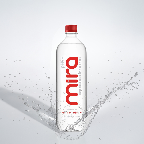 Nước uống ion kiềm Mira pH9+ 550ml Nước ion kiềm Mira - Kết tinh từ ...