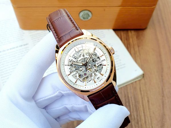 Bulova Automatic Skeleton 97A175 (41mm) – Đồng hồ nam cơ lộ máy toàn p