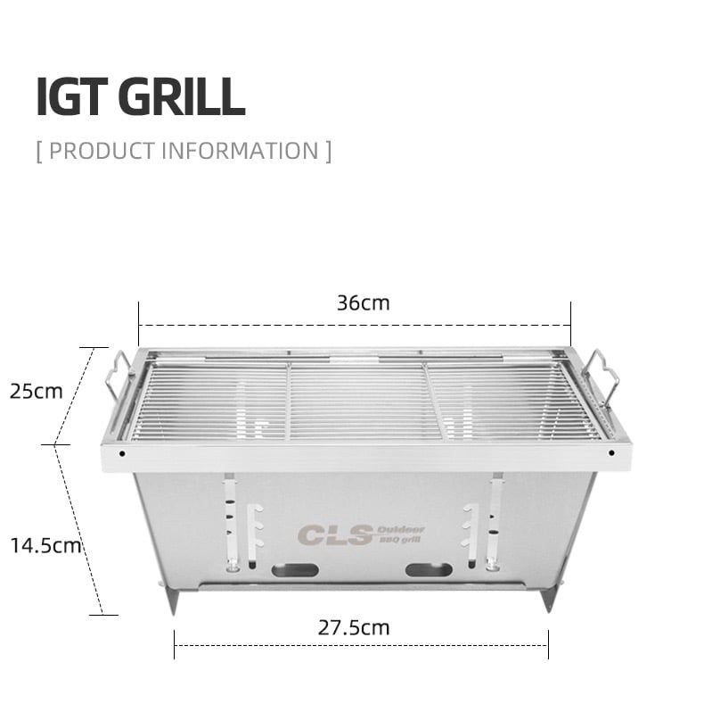Bếp nướng than BBQ cắm trại có thể lắp bàn IGT chính hãng CLS – Du mục Camping