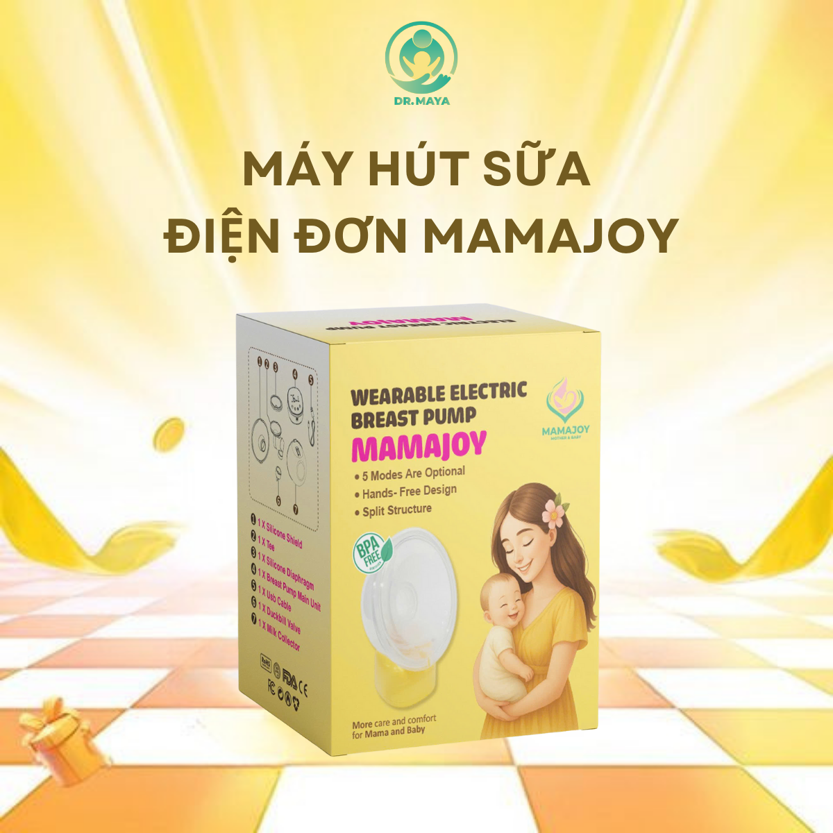 MÁY HÚT SỮA ĐIỆN ĐƠN MAMAJOY (Wearable Electric Breast Pump) – drmaya