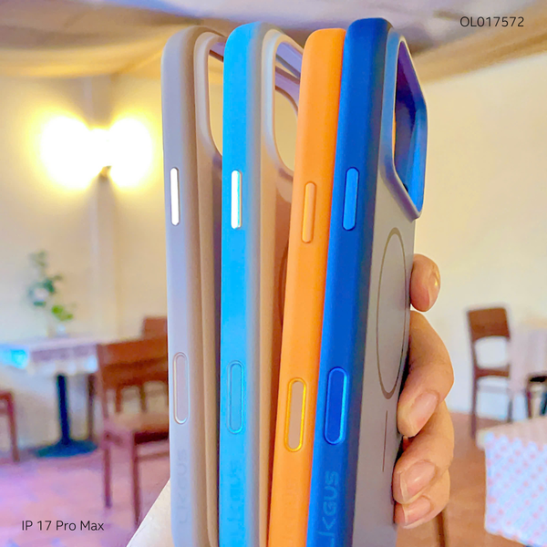 Ốp IP 17 Pro Max Likgus Glaze nhám magsafe viền hai màu