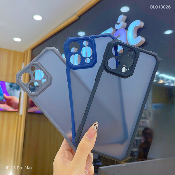 Ốp IP 13 Pro Max lưng nhám viền màu chống sốc