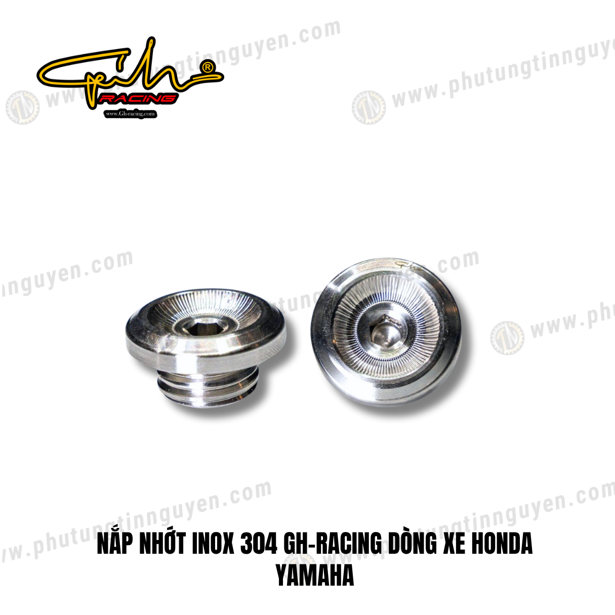 NẮP NHỚT INOX 304 GH-RACING DÒNG XE HONDA YAMAHA