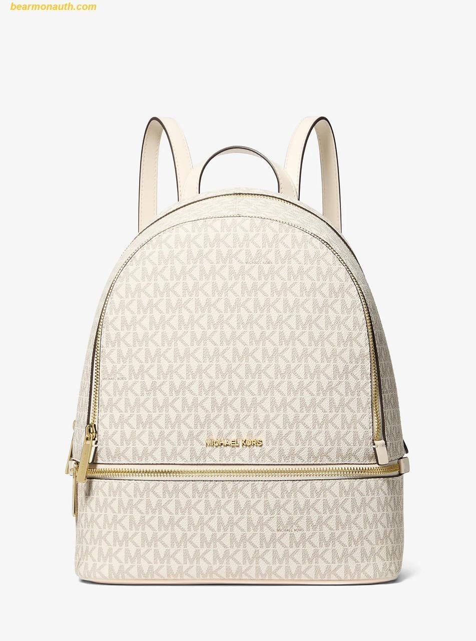 Balo Michael Kors Rhea Medium Signature Logo Backpack 35S5GRAB2B Trắng ...